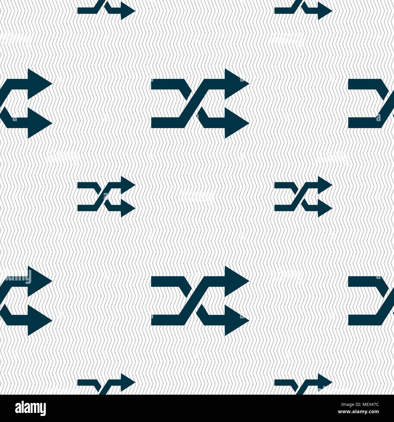 shuffle icon sign. Seamless pattern with geometric texture. Vector ...