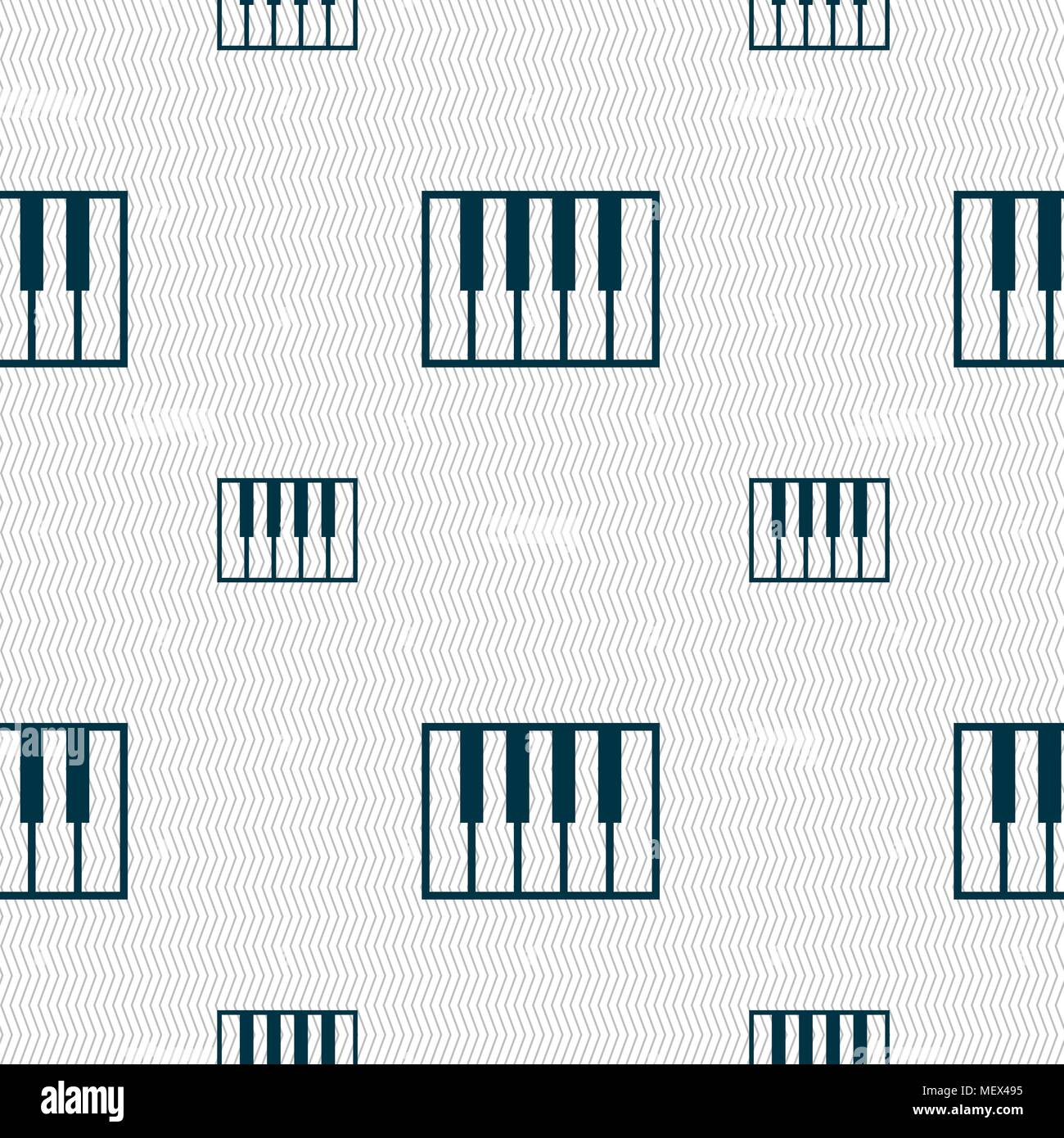 piano key icon sign. Seamless pattern with geometric texture. Vector ...