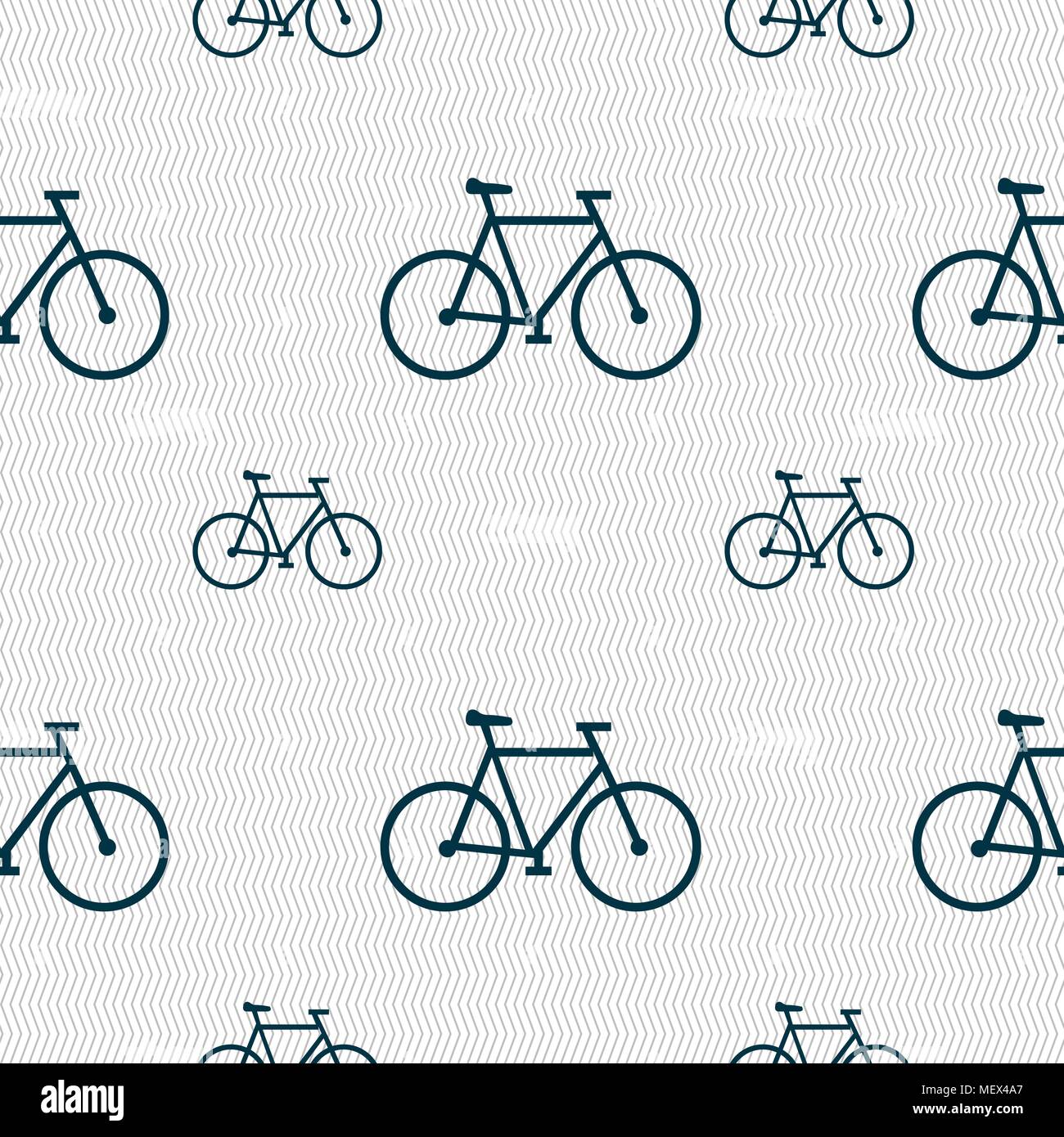 bicycle icon sign. Seamless pattern with geometric texture. Vector ...