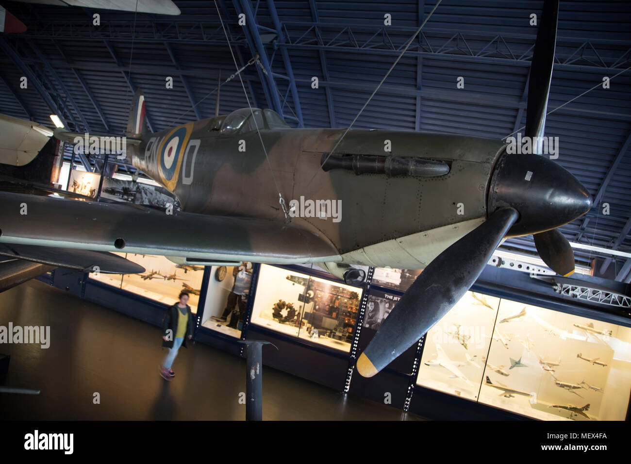 Flight exhibit with Supermarine Spitfire Mk I A from 1940 at the ...