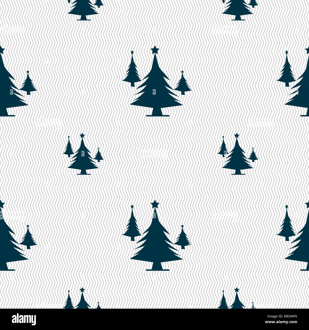coniferous forest, tree, fir-tree icon sign. Seamless pattern with ...