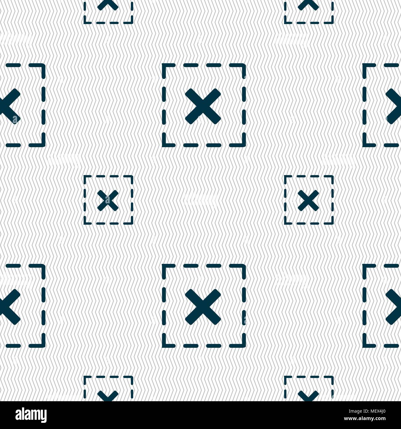 Cross in square icon sign. Seamless pattern with geometric texture ...