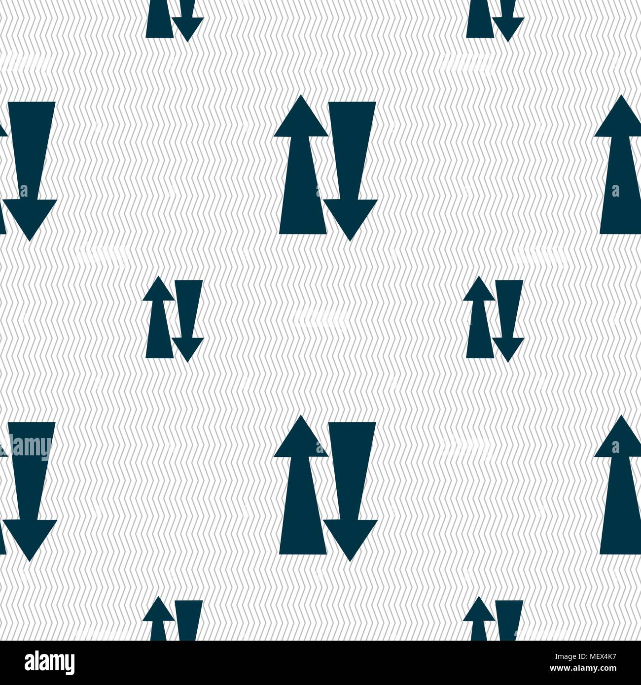 Two way traffic, icon sign. Seamless pattern with geometric texture ...