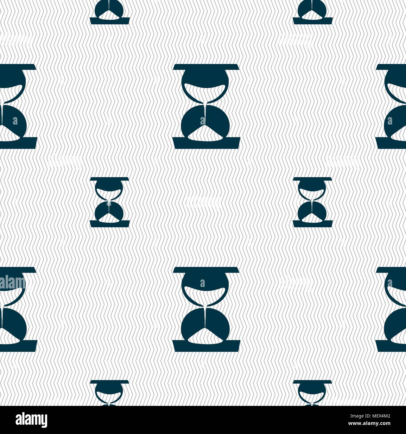 hourglass icon sign. Seamless pattern with geometric texture. Vector ...