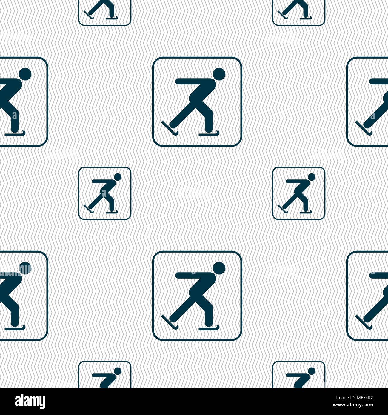 Ice skating sign. Seamless pattern with geometric texture. Vector ...