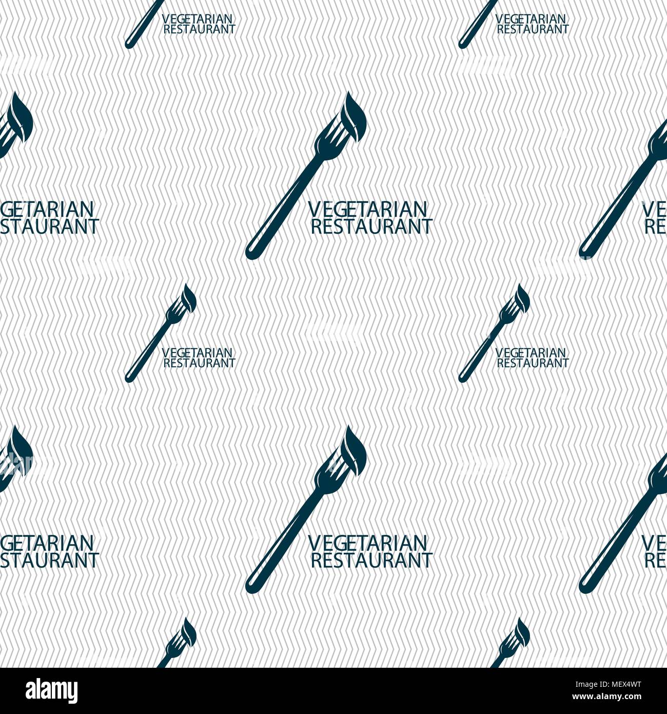 vegetarian restaurant sign. Seamless pattern with geometric texture ...