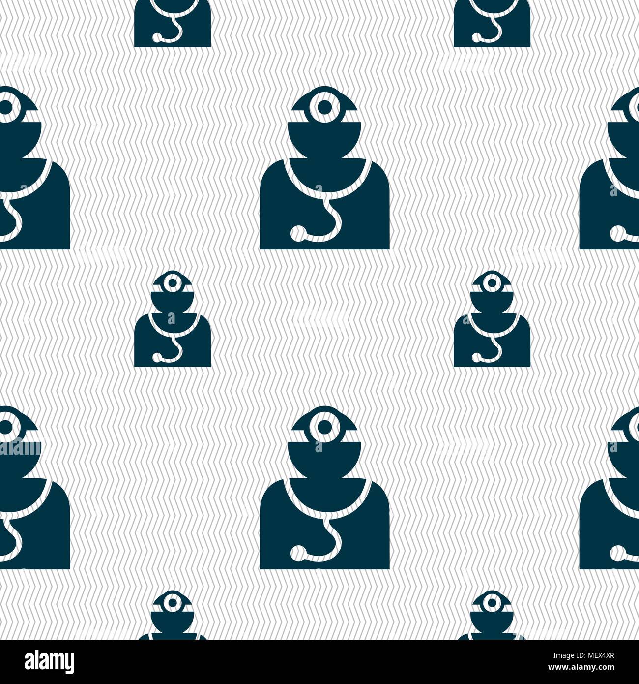 Doctor with stethoscope around his neck sign. Seamless pattern with ...