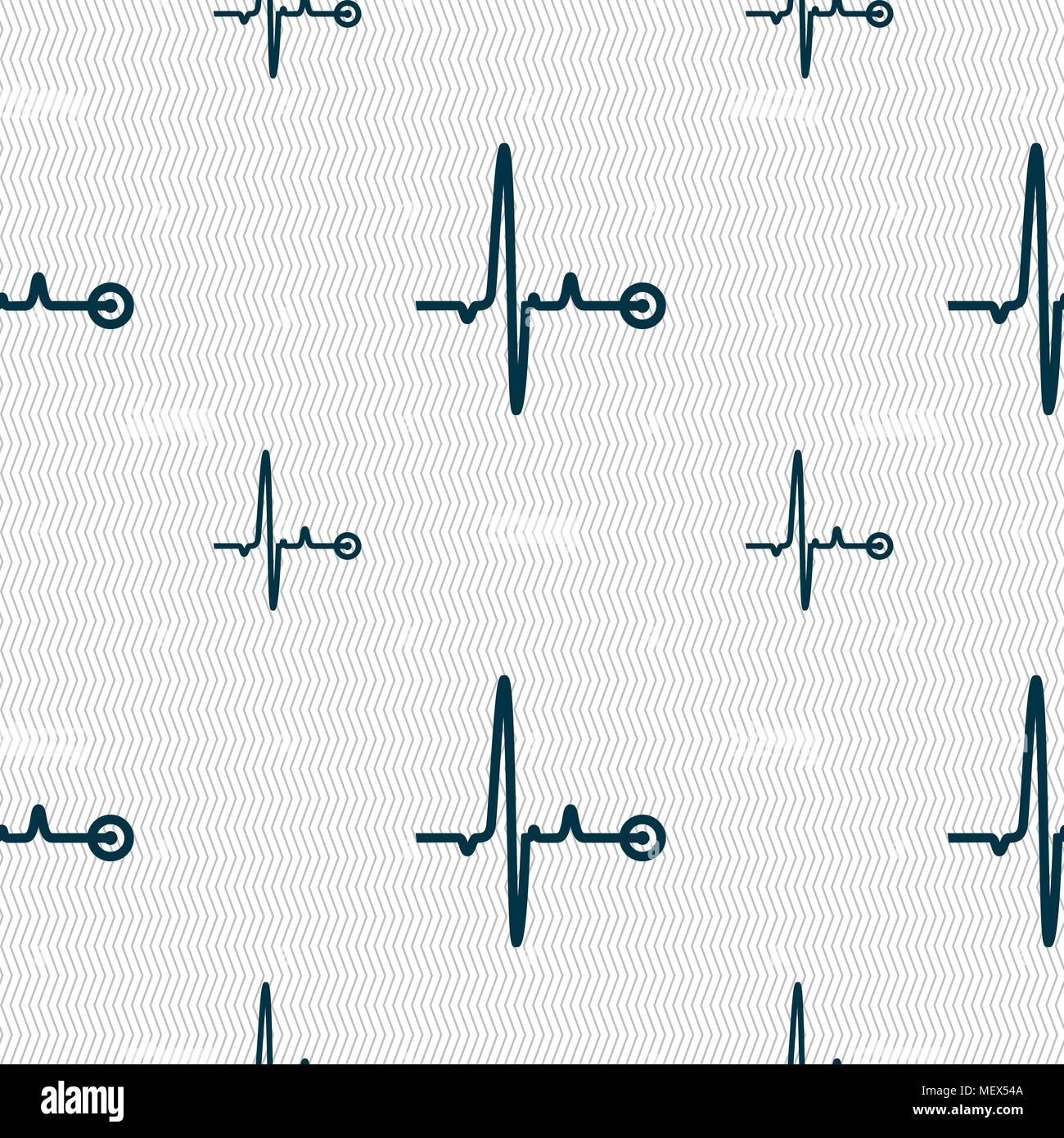 Heartbeat sign. Seamless pattern with geometric texture. Vector ...