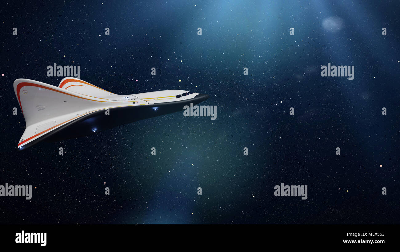 spaceship in outer space, starship mission to the stars Stock Photo - Alamy