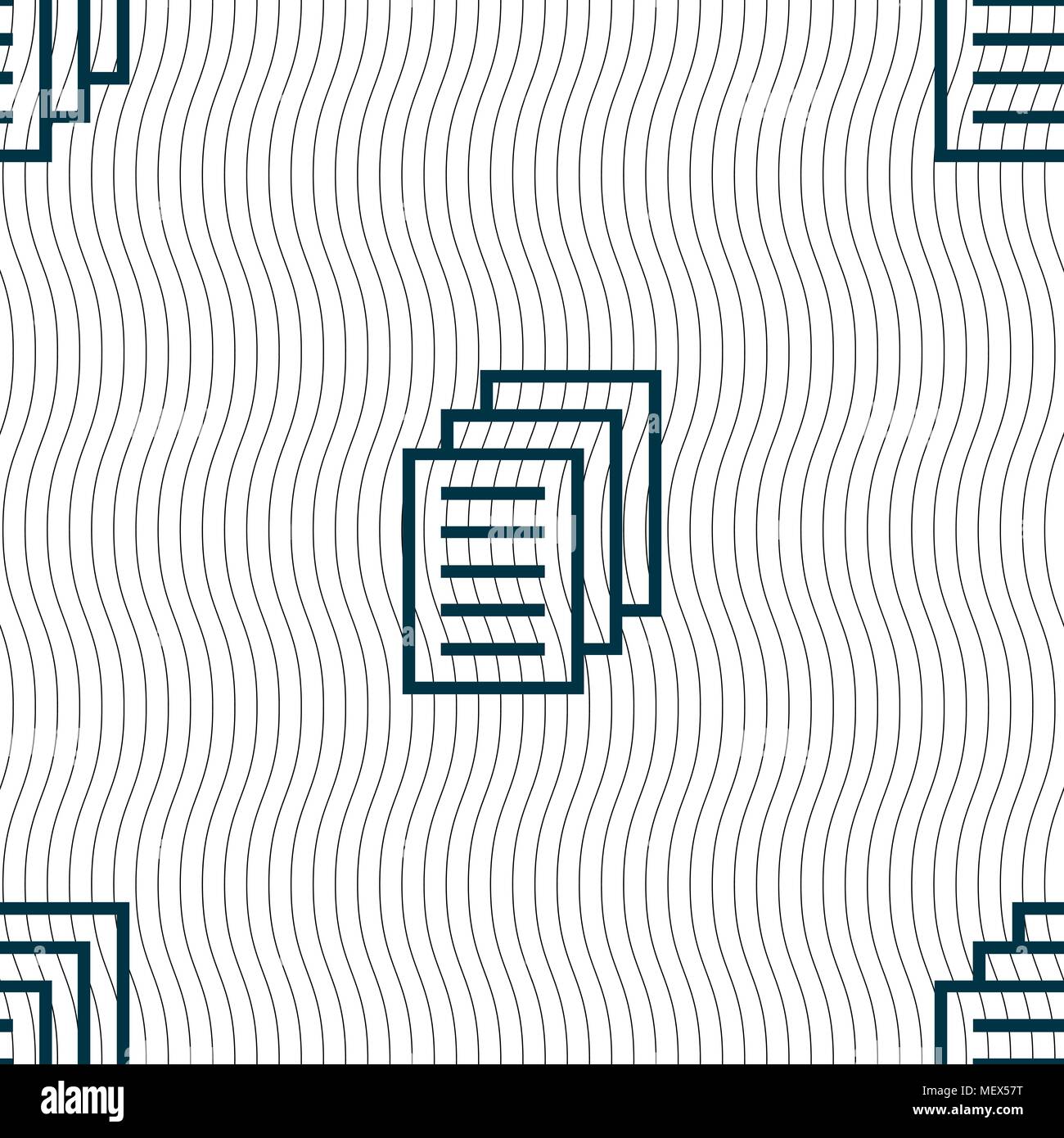 Copy File Duplicate Document Icon Sign Seamless Pattern With Geometric Texture Vector