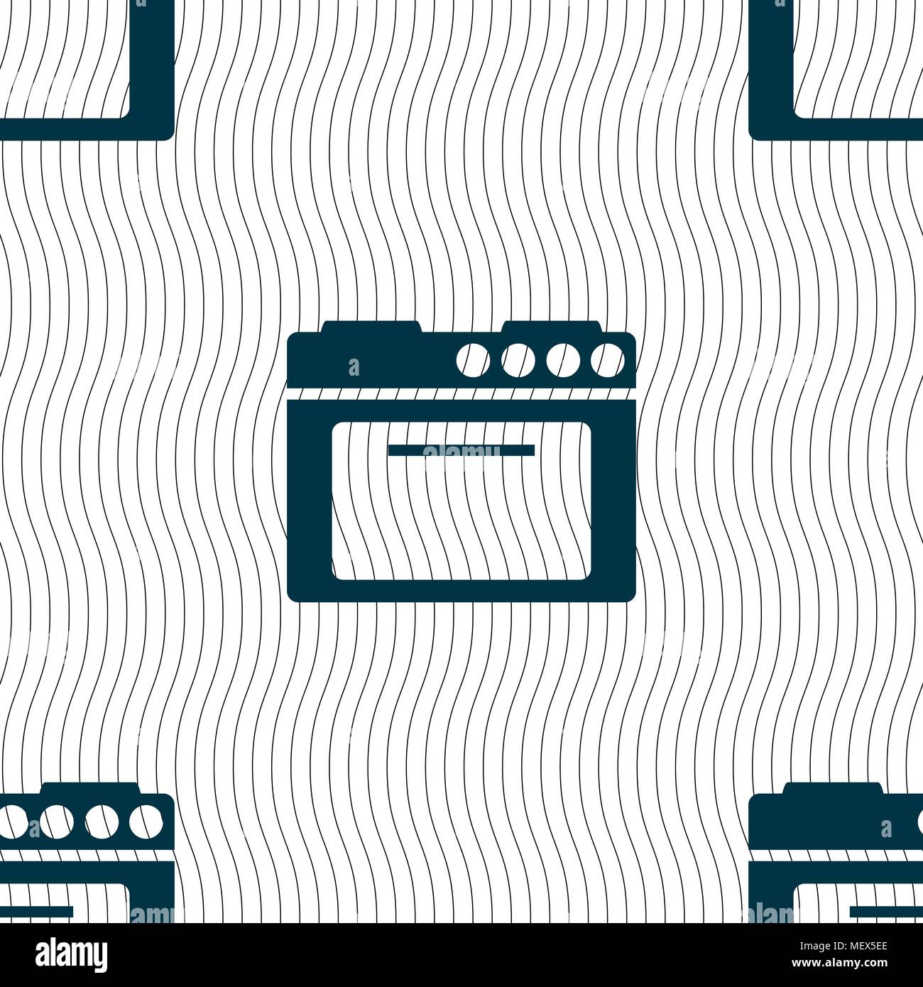 kitchen stove icon sign. Seamless pattern with geometric texture ...