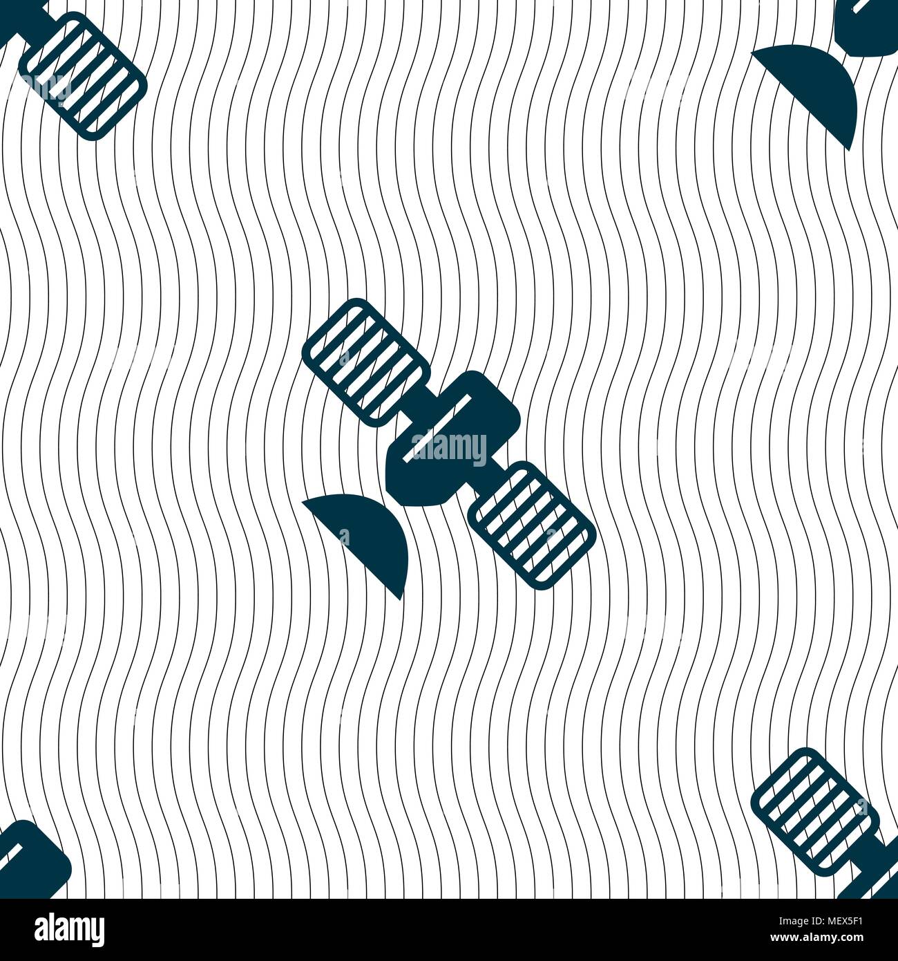 satellite icon sign. Seamless pattern with geometric texture. Vector ...