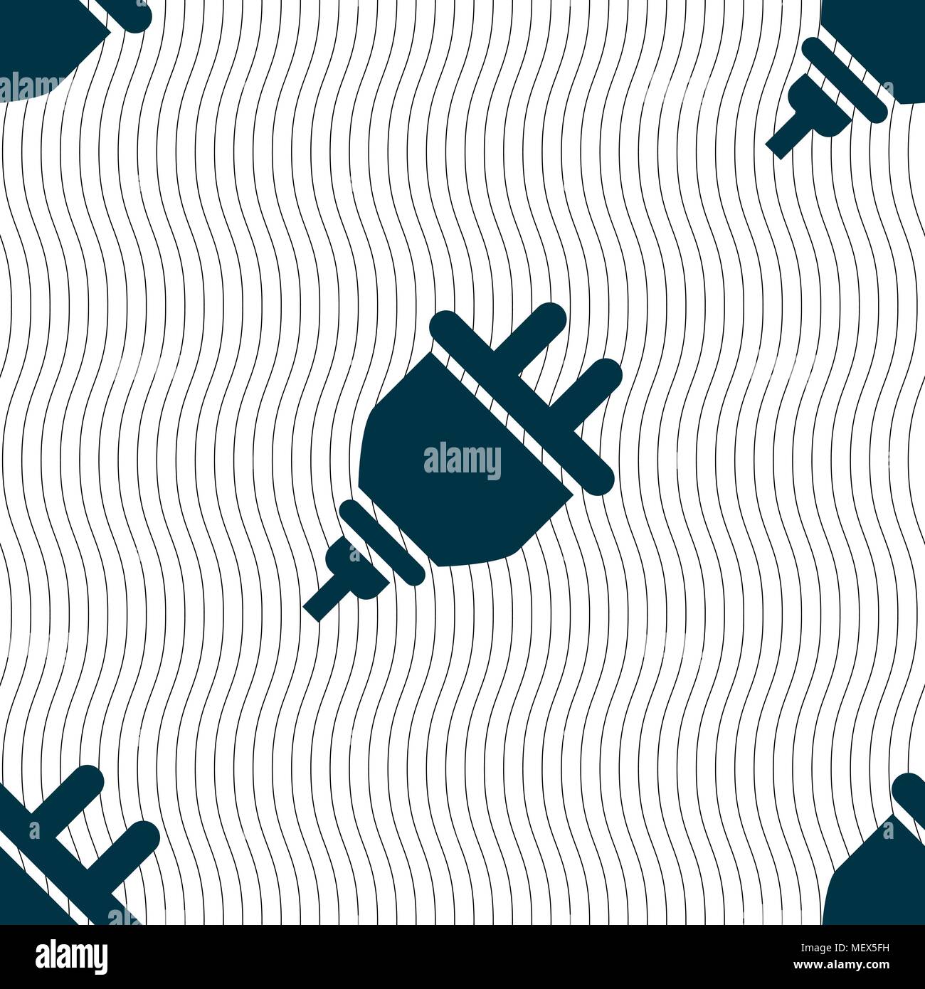plug icon sign. Seamless pattern with geometric texture. Vector ...