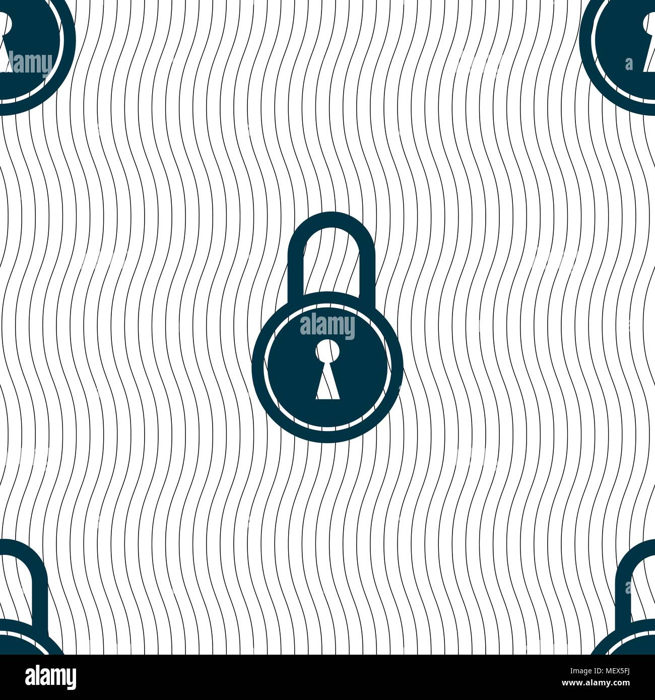 closed lock icon sign. Seamless pattern with geometric texture. Vector ...
