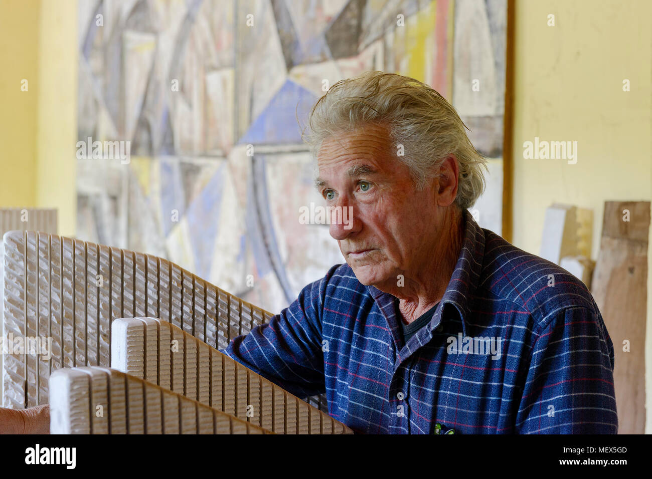 San Sperate, Italy, Sardinia - April 22, 2014: Italian muralist and ...