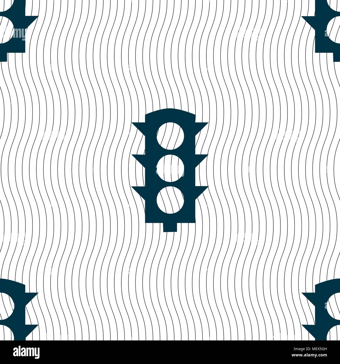 Traffic light signal icon sign. Seamless pattern with geometric texture ...