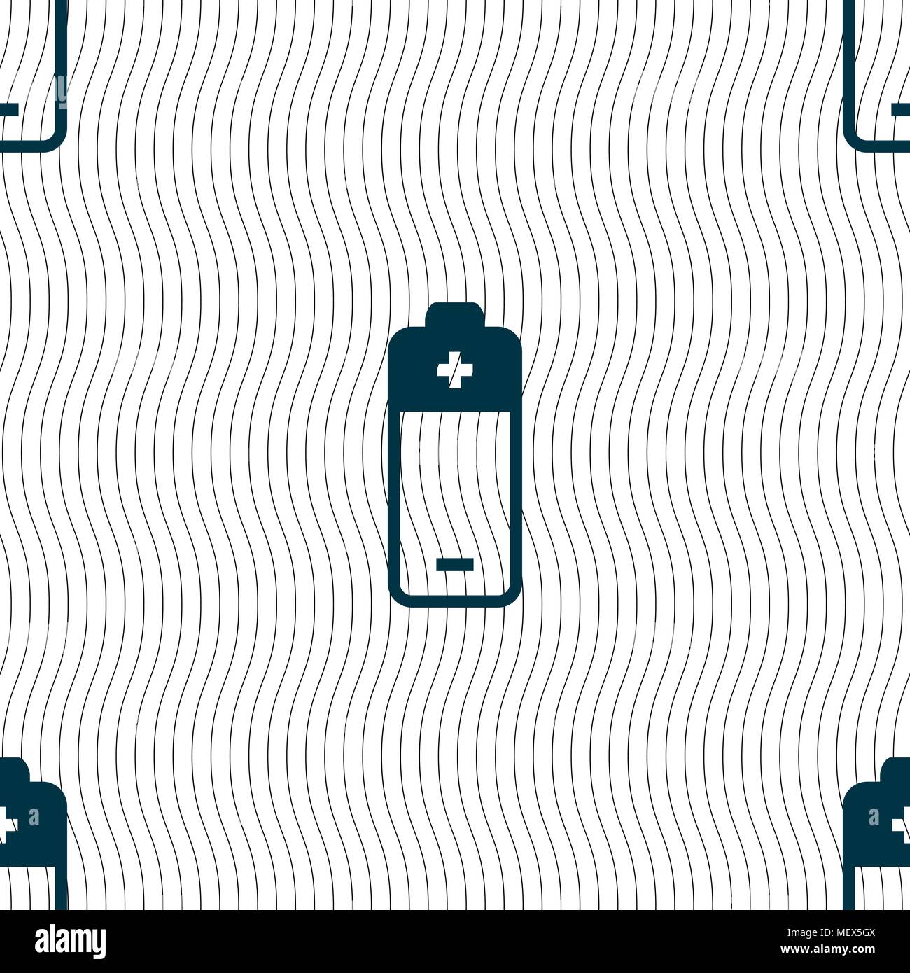 battery icon sign. Seamless pattern with geometric texture. Vector ...