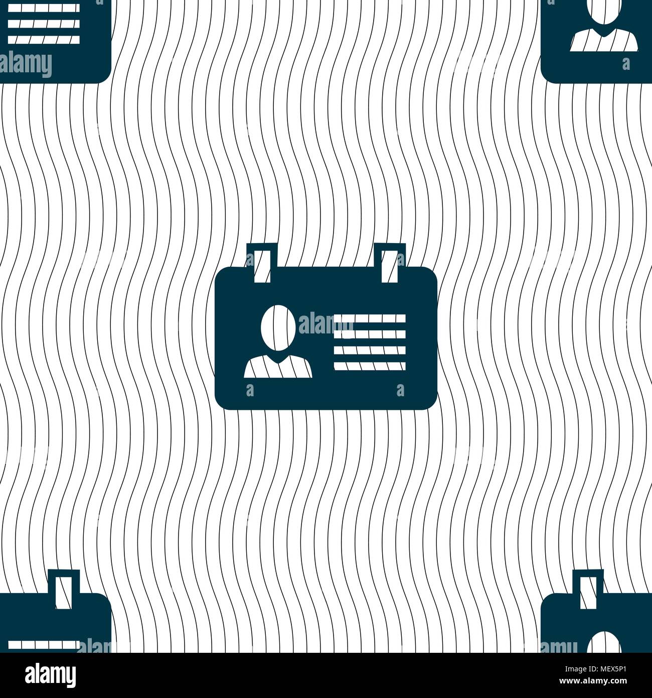 Identification card icon sign. Seamless pattern with geometric texture ...