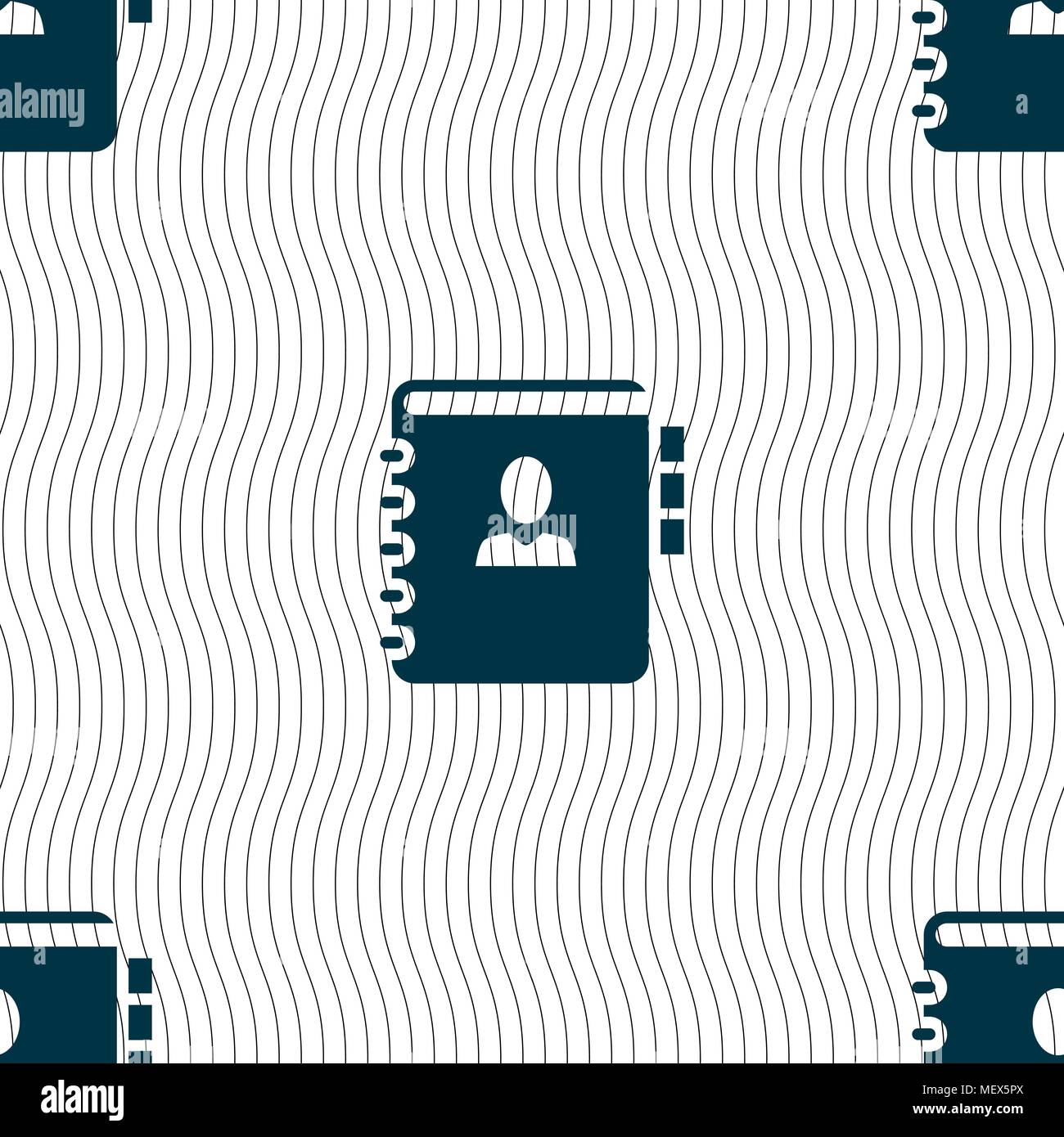 Notebook, address, phone book icon sign. Seamless pattern with ...