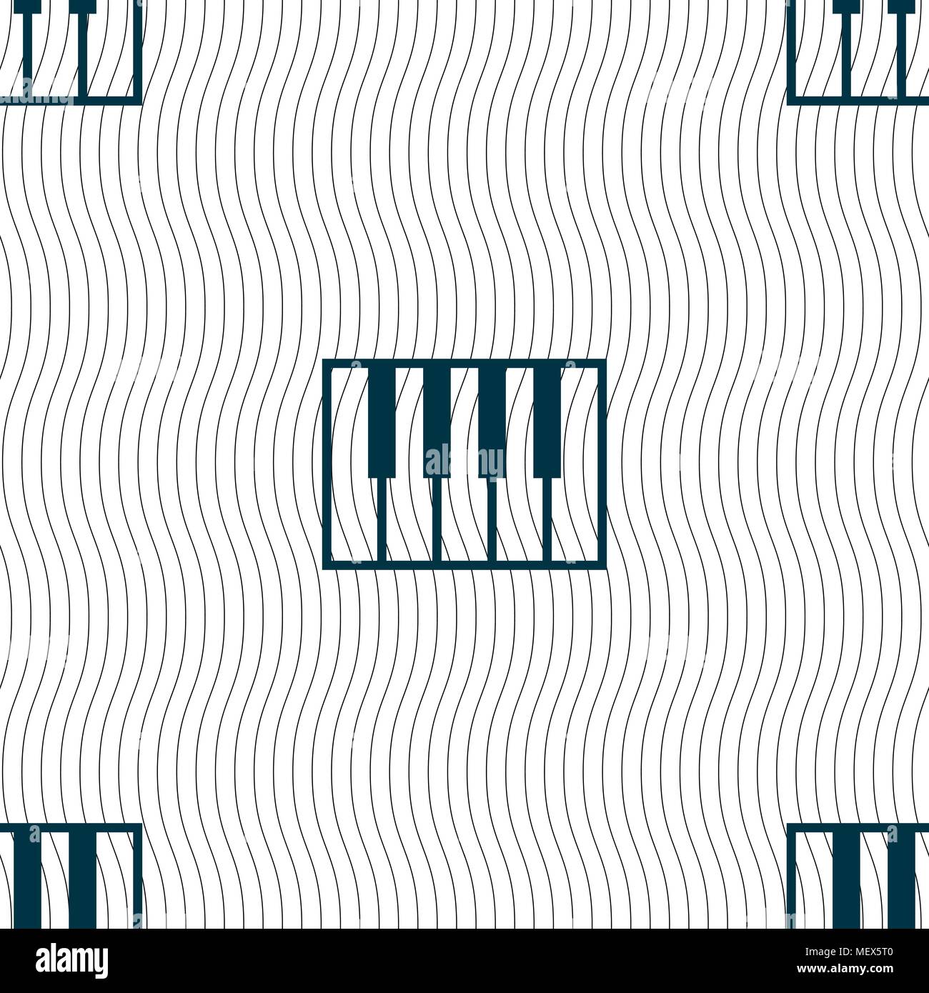 piano key icon sign. Seamless pattern with geometric texture. Vector ...