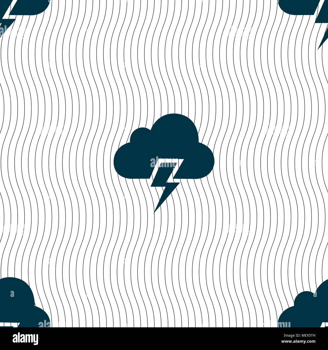 Heavy thunderstorm icon sign. Seamless pattern with geometric texture ...