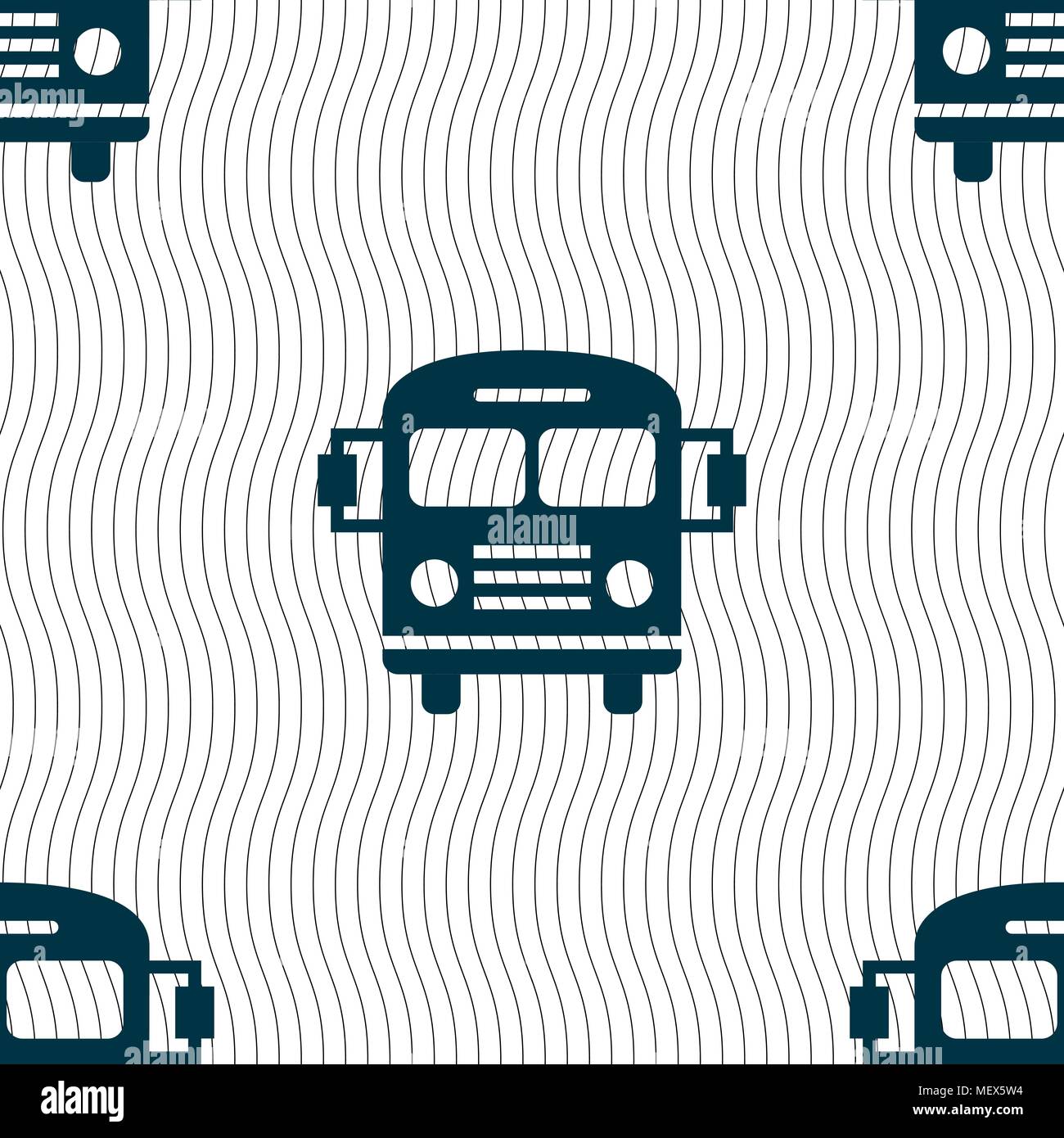 Bus icon sign. Seamless pattern with geometric texture. Vector ...