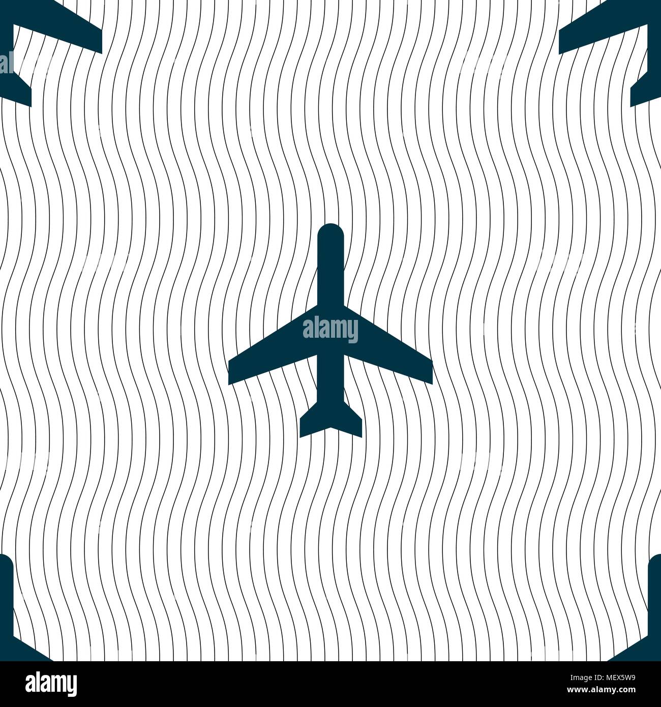 Plane icon sign. Seamless pattern with geometric texture. Vector ...