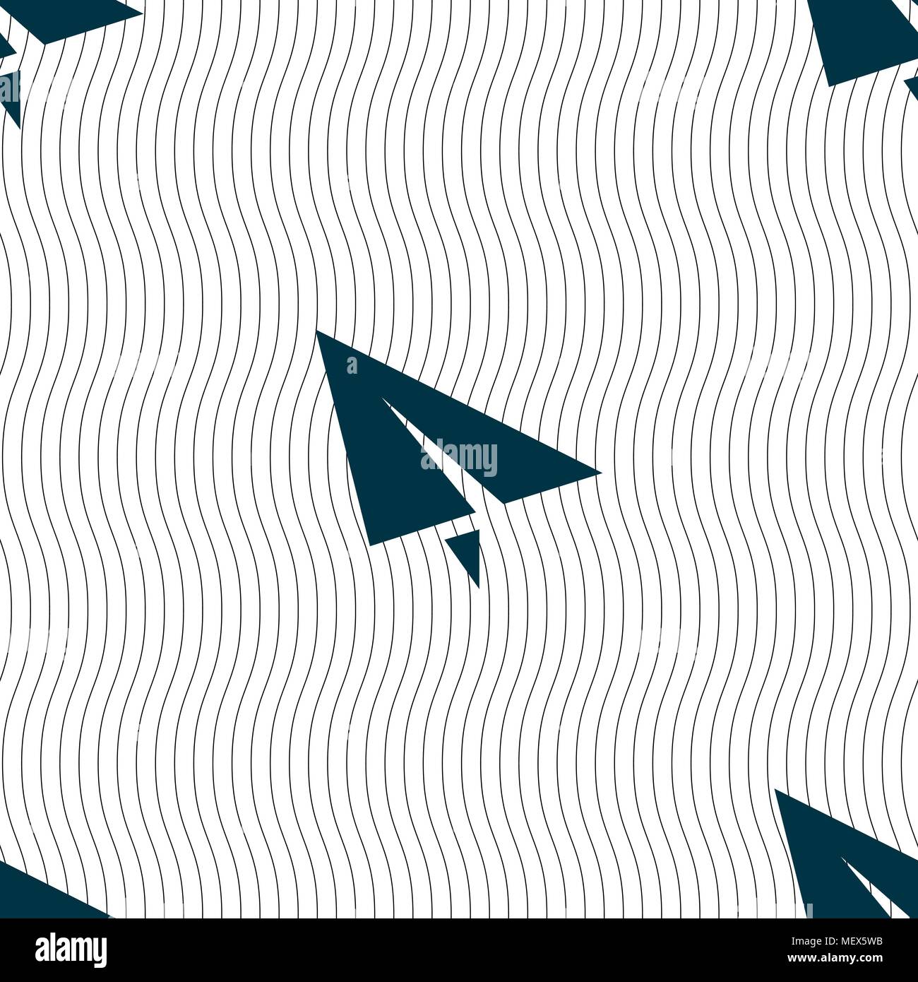 Paper airplane icon sign. Seamless pattern with geometric texture ...