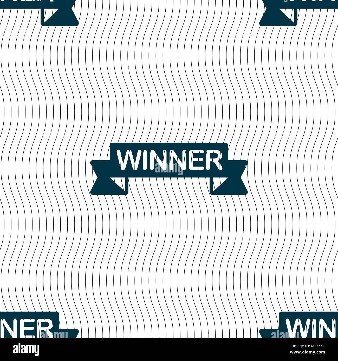 Winner icon sign. Seamless pattern with geometric texture. Vector ...