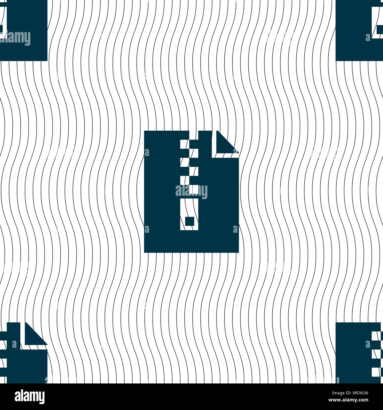 computer zip folder, archive icon sign. Seamless pattern with geometric texture. Vector ...