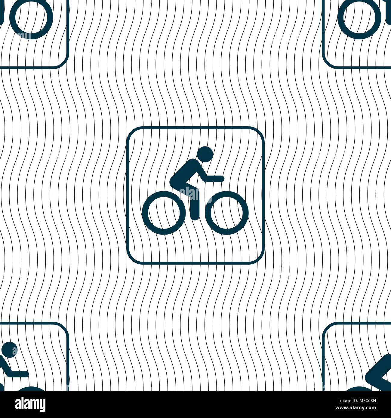 Cyclist sign. Seamless pattern with geometric texture. Vector ...