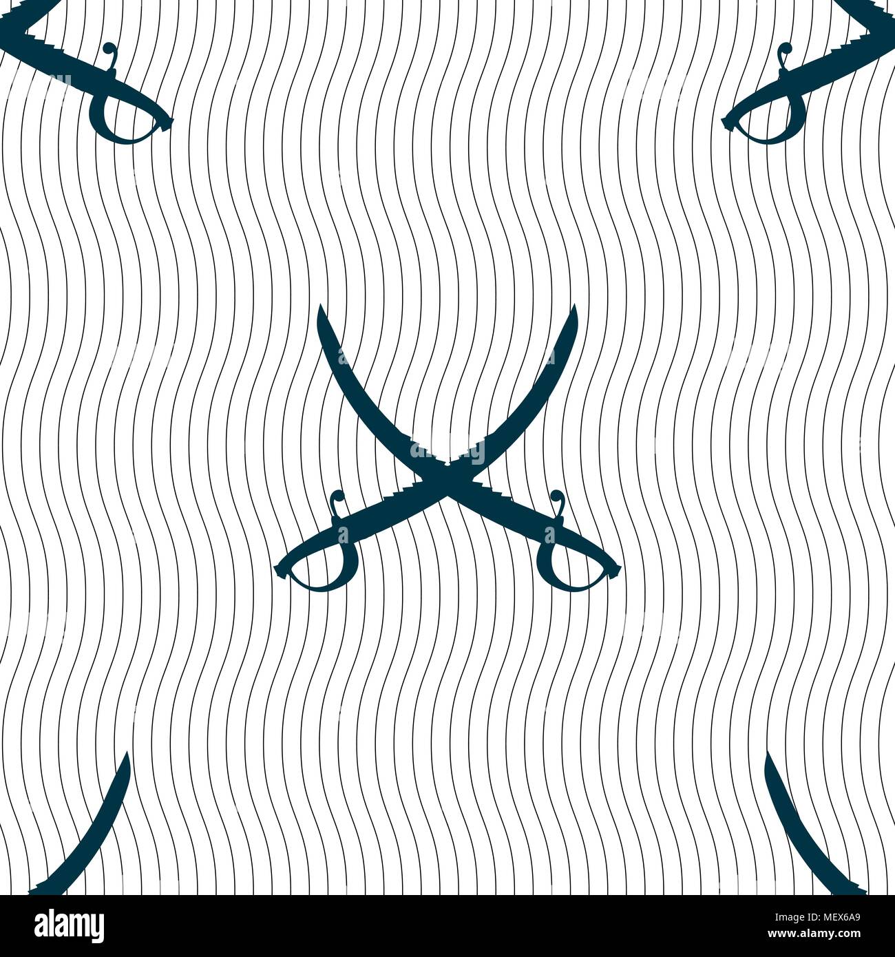 Crossed saber sign. Seamless pattern with geometric texture. Vector ...
