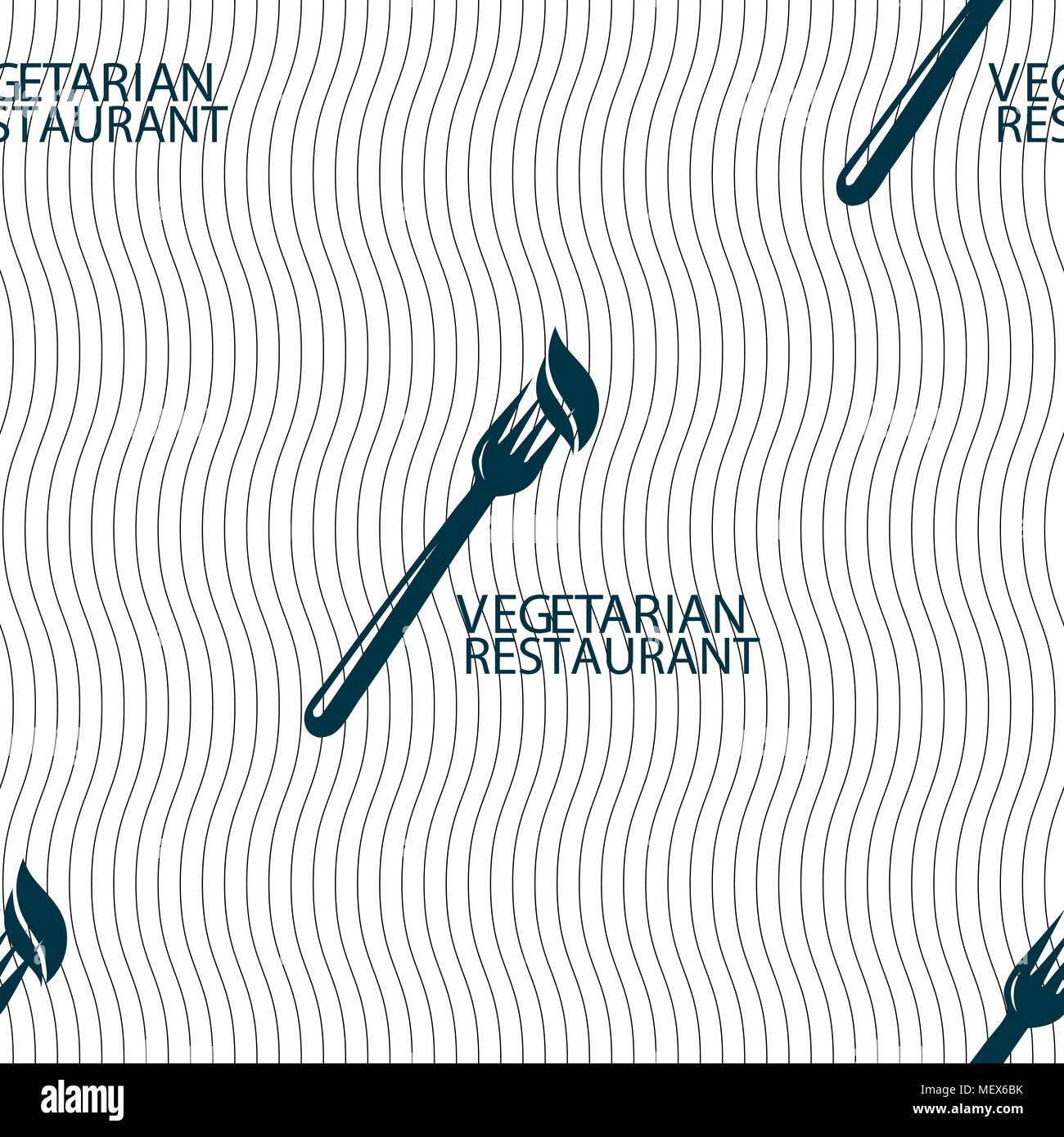 vegetarian restaurant sign. Seamless pattern with geometric texture ...