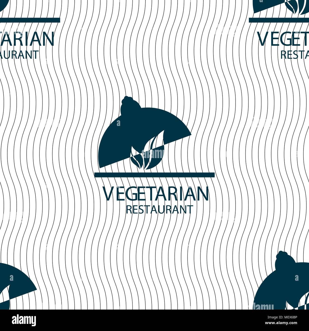 vegetarian restaurant sign. Seamless pattern with geometric texture ...