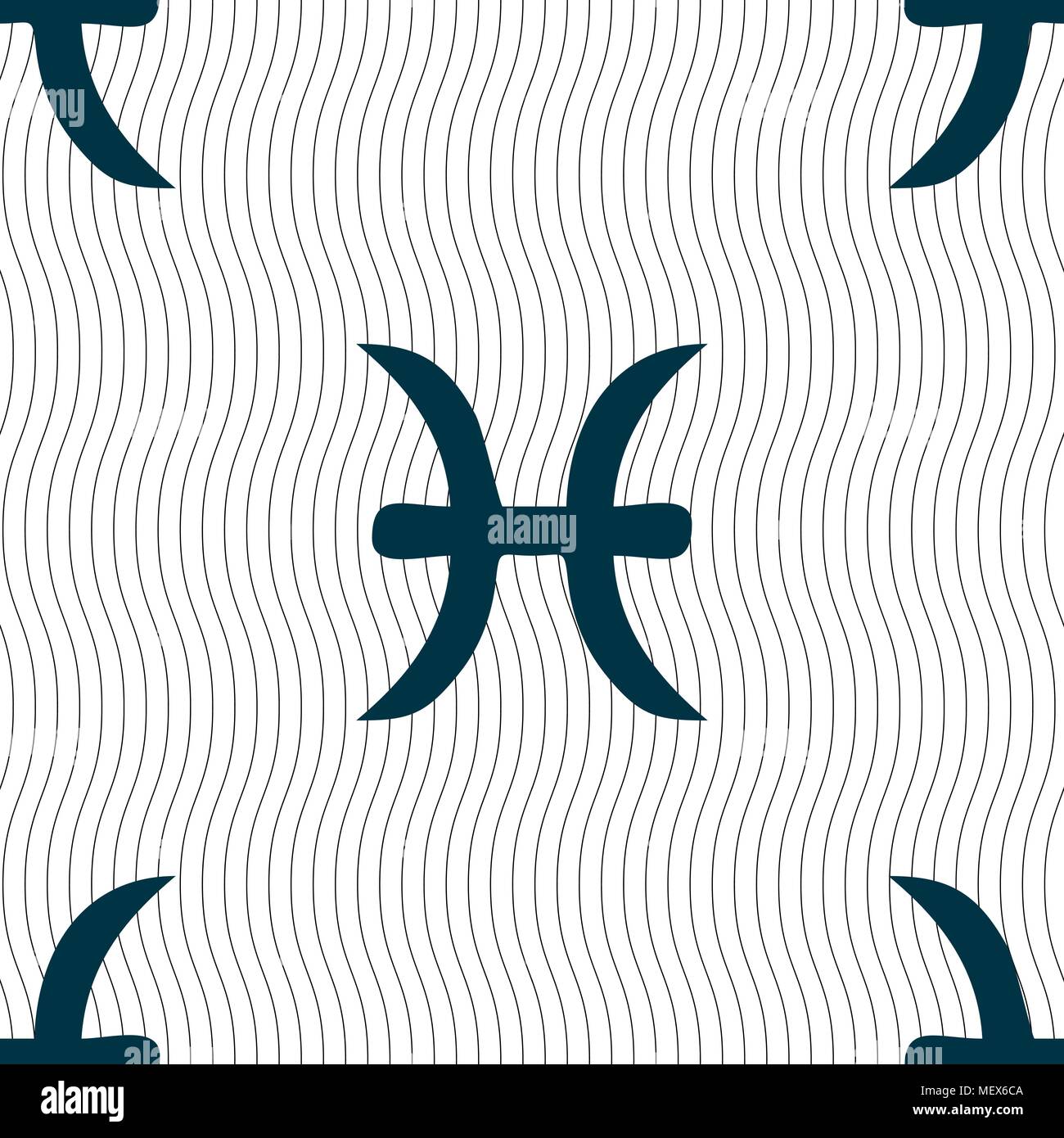 Pisces zodiac sign sign. Seamless pattern with geometric texture ...
