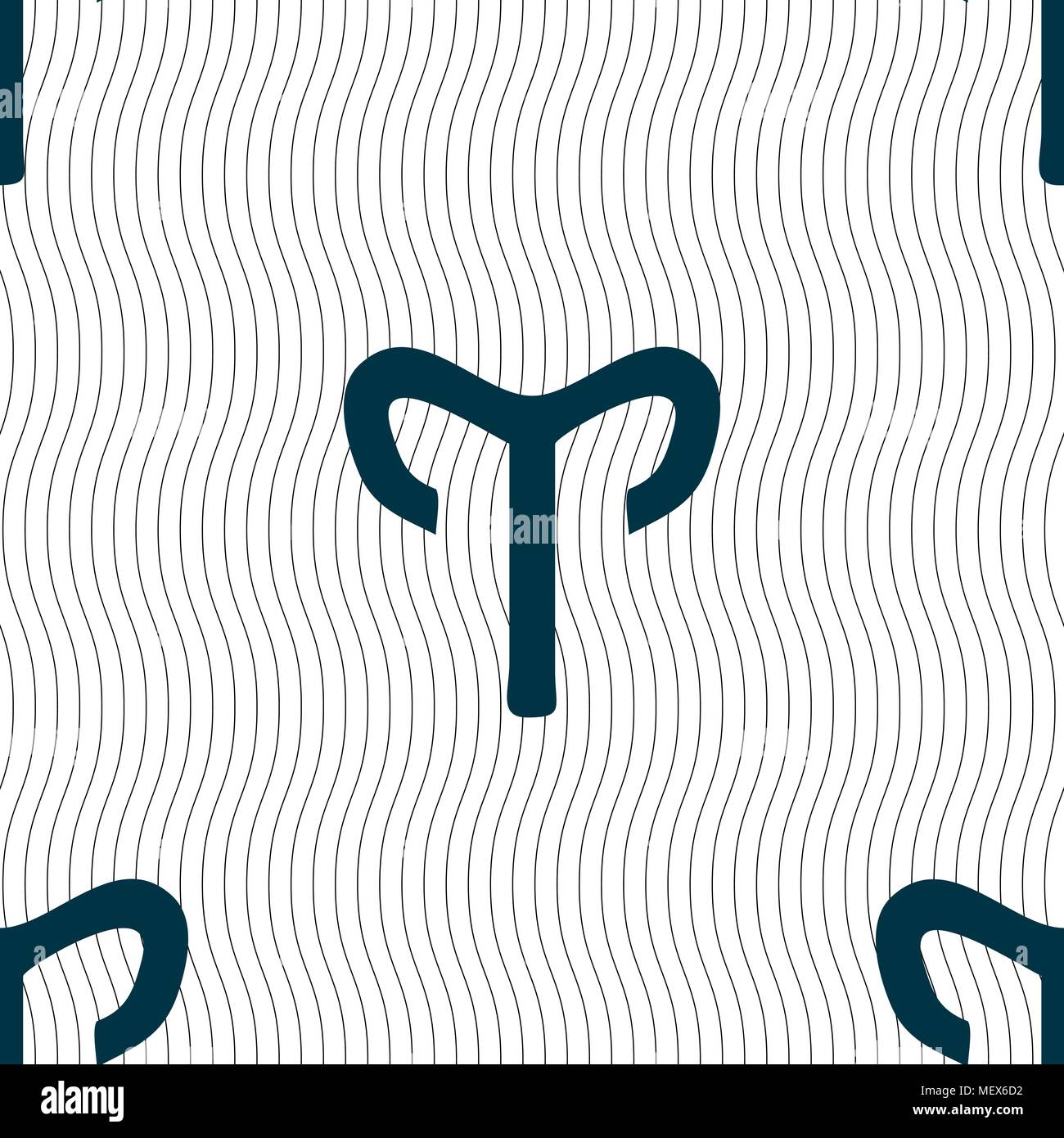 Decorative Zodiac Aries sign. Seamless pattern with geometric texture ...