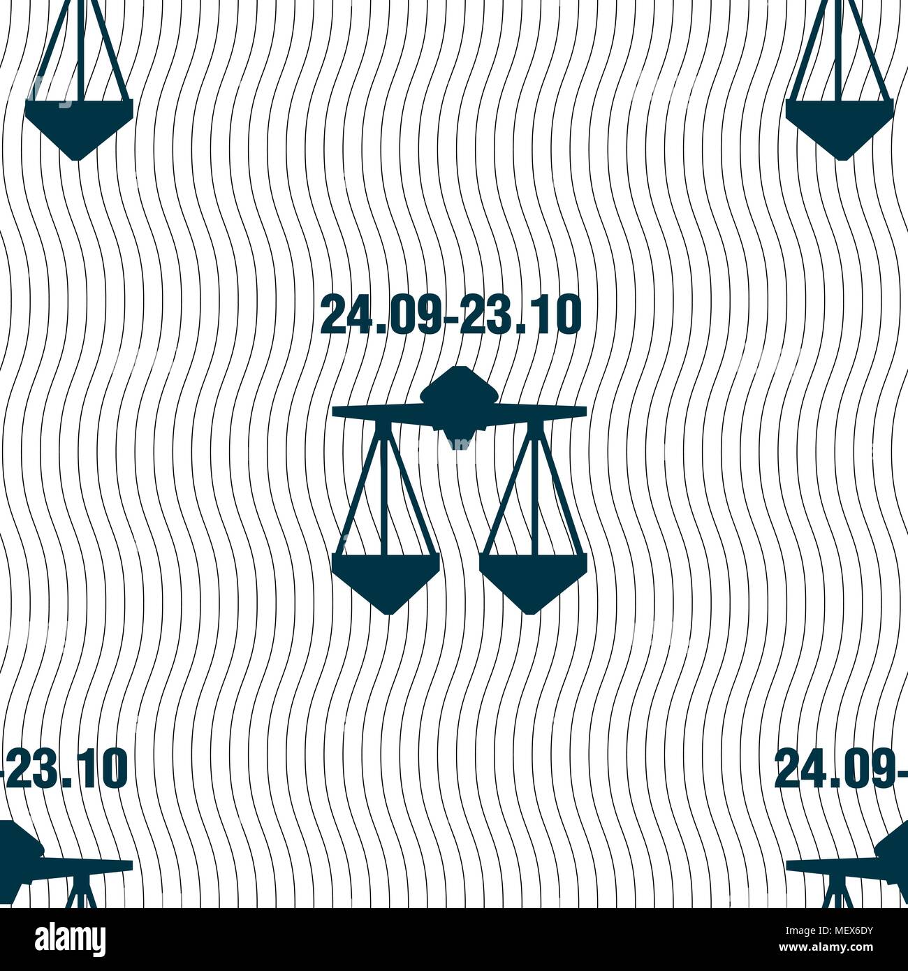 Decorative Zodiac Libra sign. Seamless pattern with geometric texture ...