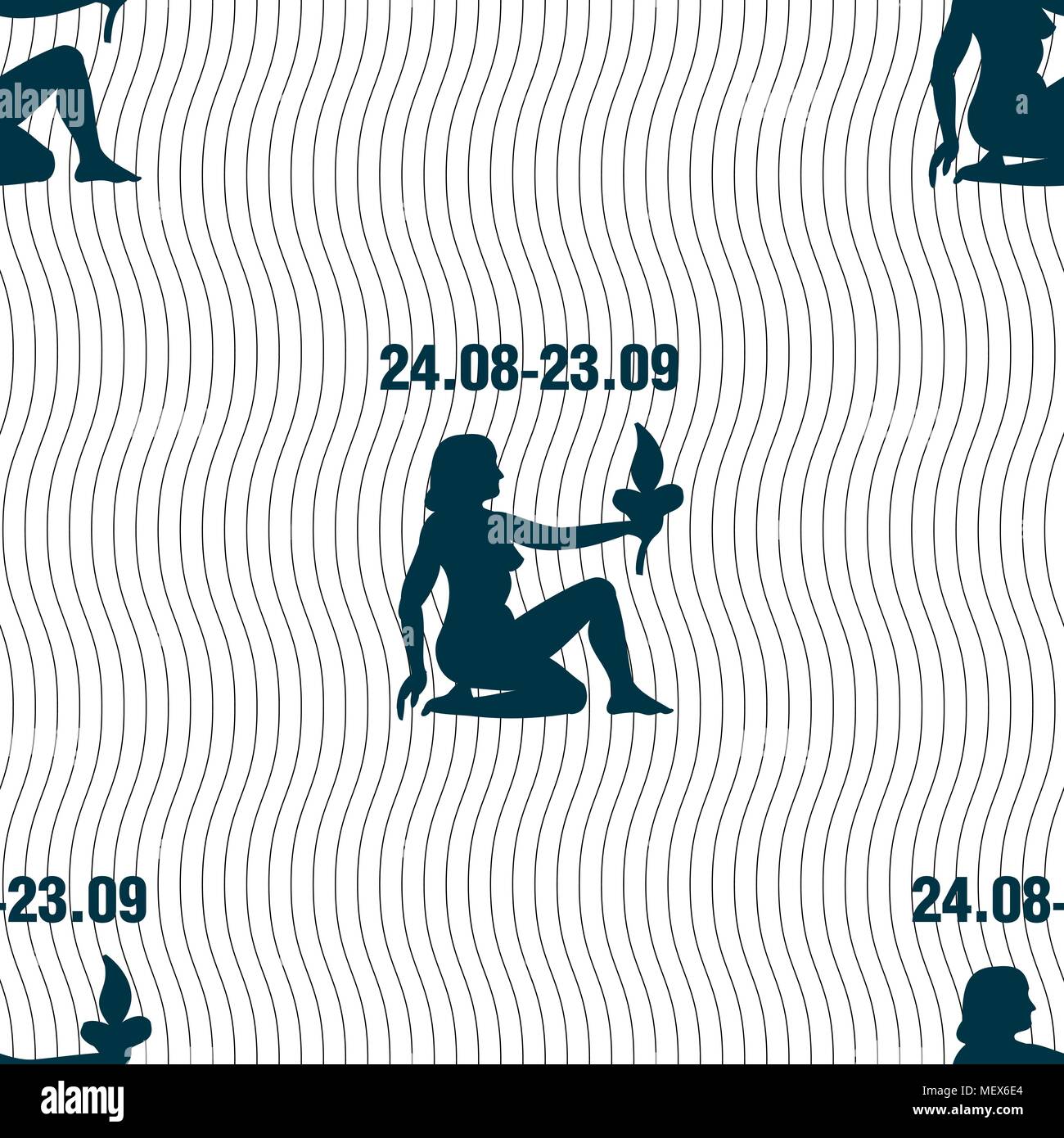 Virgo sign. Seamless pattern with geometric texture. Vector ...