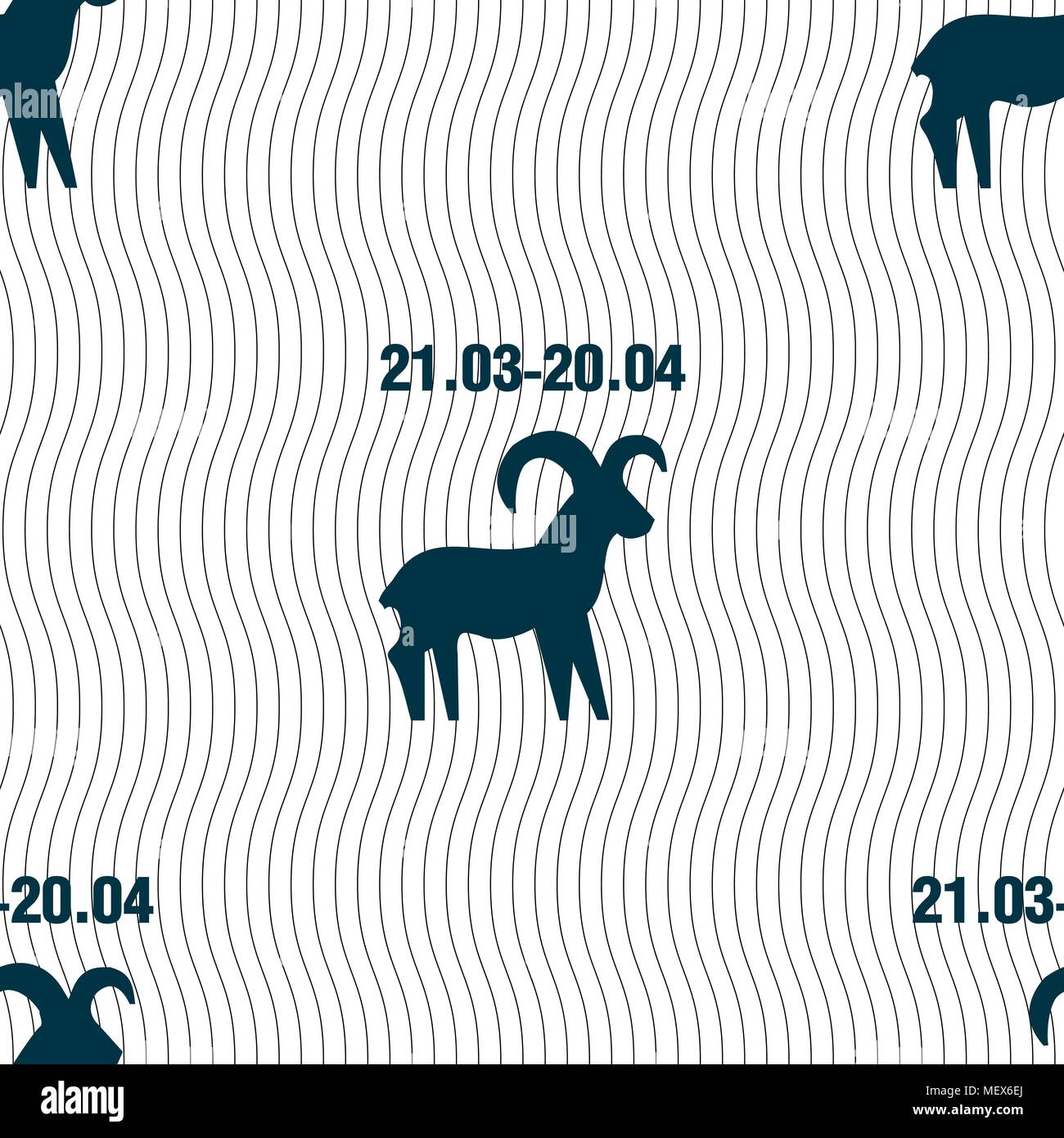 Decorative Zodiac Aries sign. Seamless pattern with geometric texture ...