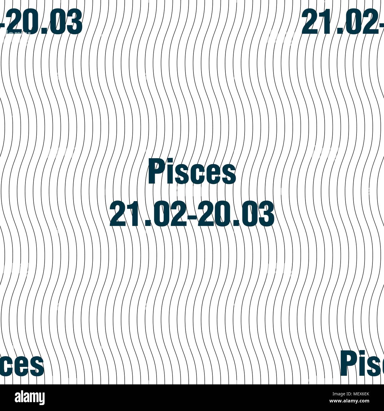 Pisces zodiac sign sign. Seamless pattern with geometric texture ...
