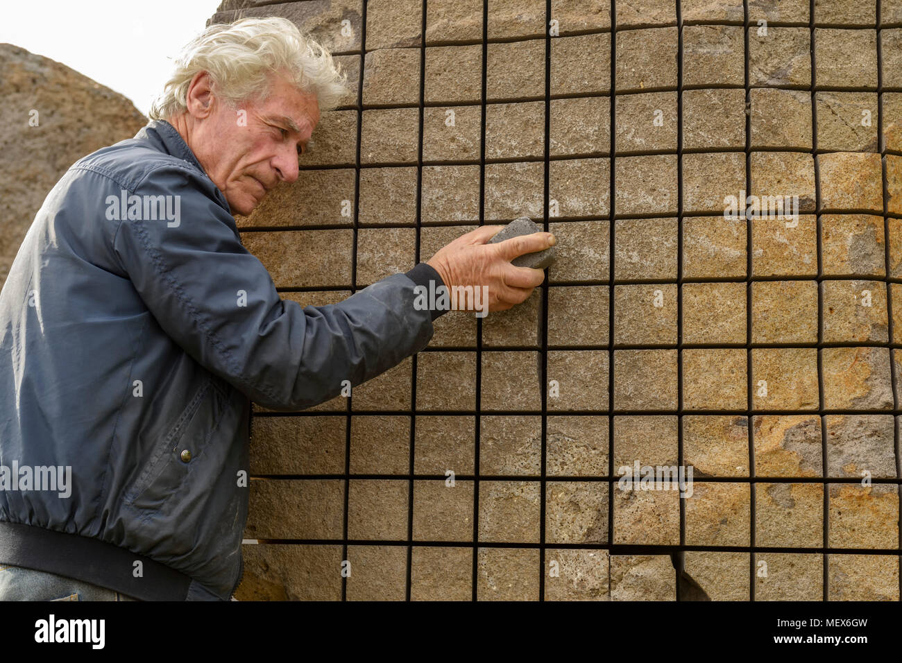 San Sperate, Italy, Sardinia - April 22, 2014: Italian muralist and ...