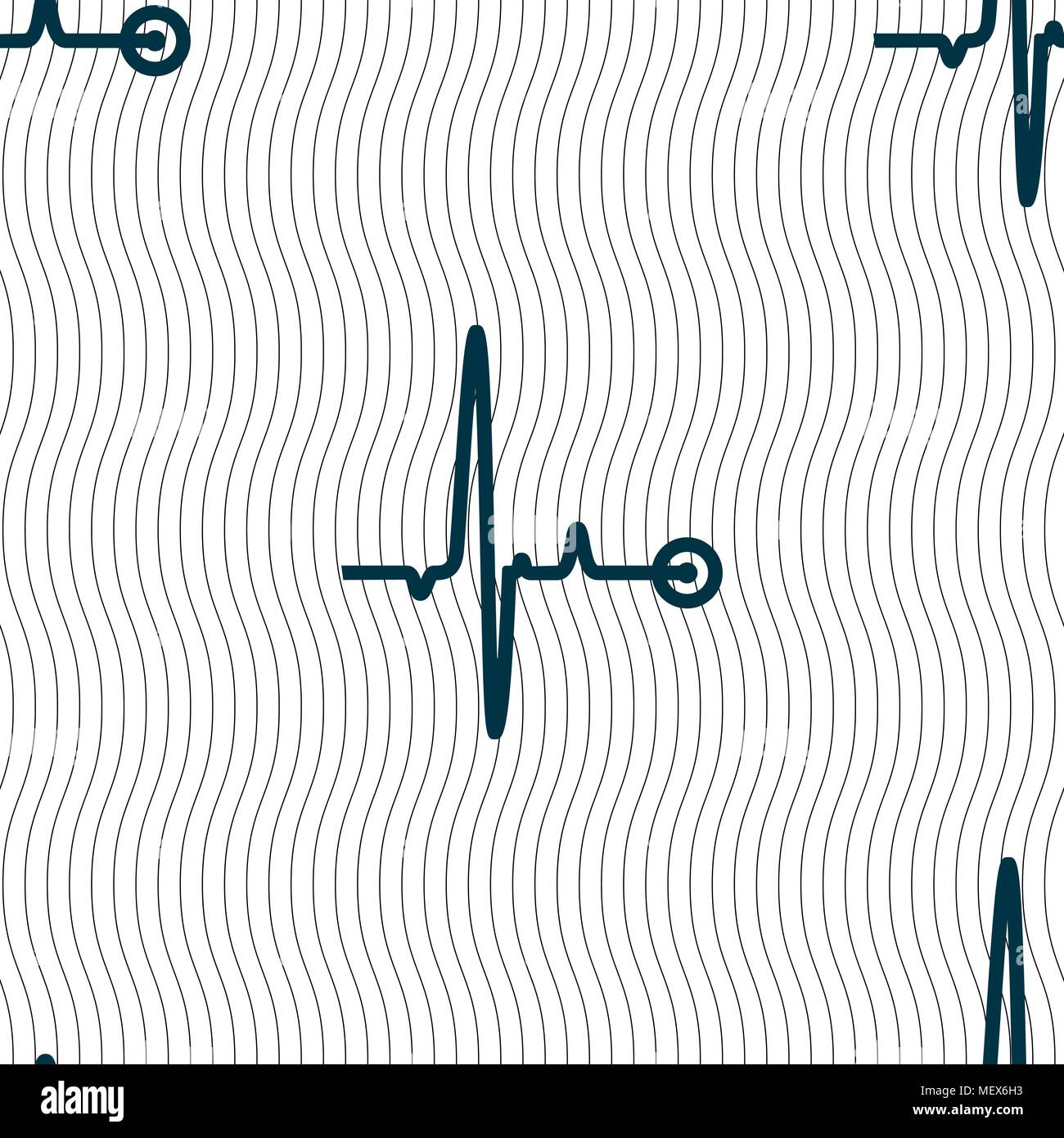 Heartbeat sign. Seamless pattern with geometric texture. Vector ...