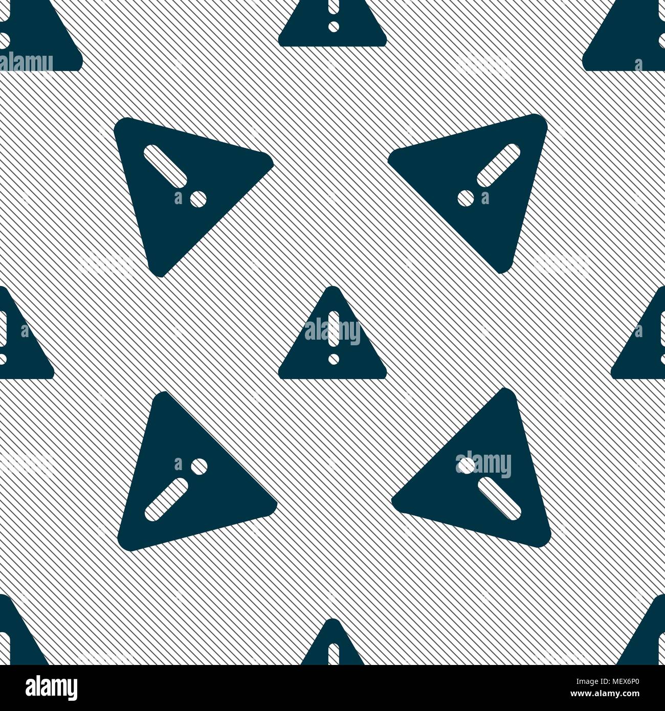 exclamation mark, Attention caution icon sign. Seamless pattern with ...