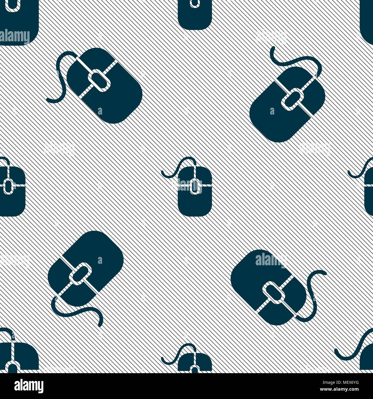 Computer mouse icon sign. Seamless pattern with geometric texture. Vector illustration Stock ...