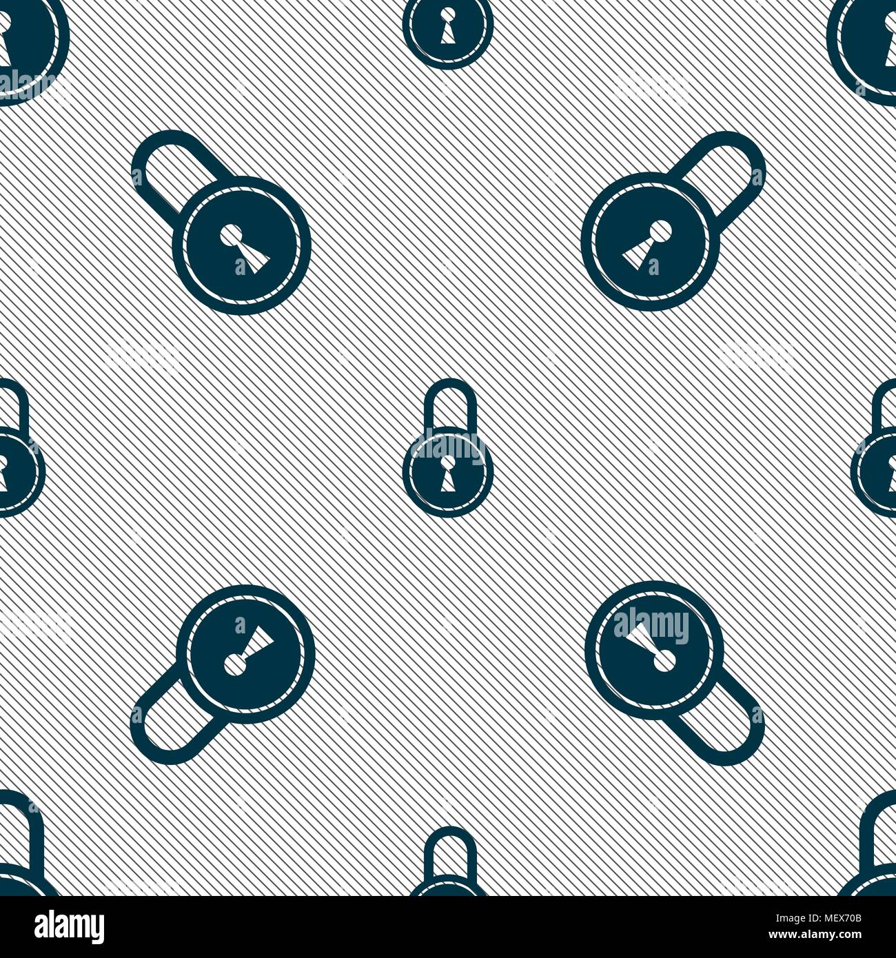 closed lock icon sign. Seamless pattern with geometric texture. Vector illustration Stock Vector ...
