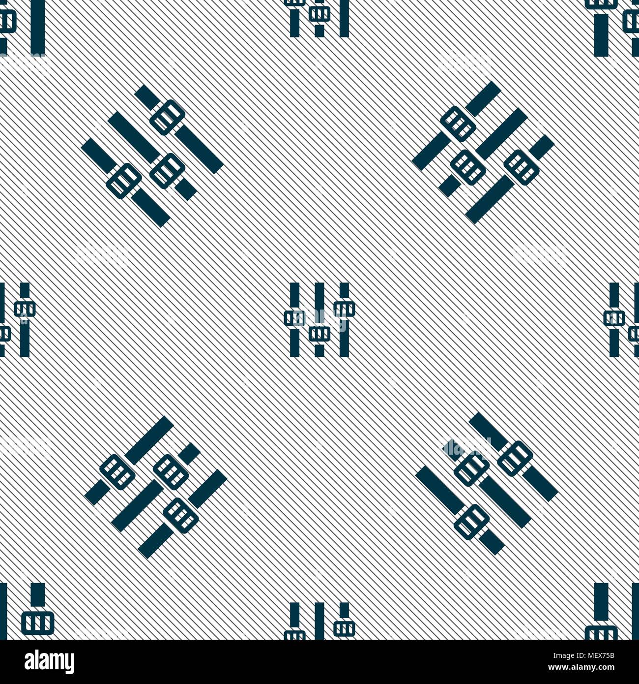 Equalizer icon sign. Seamless pattern with geometric texture. Vector ...