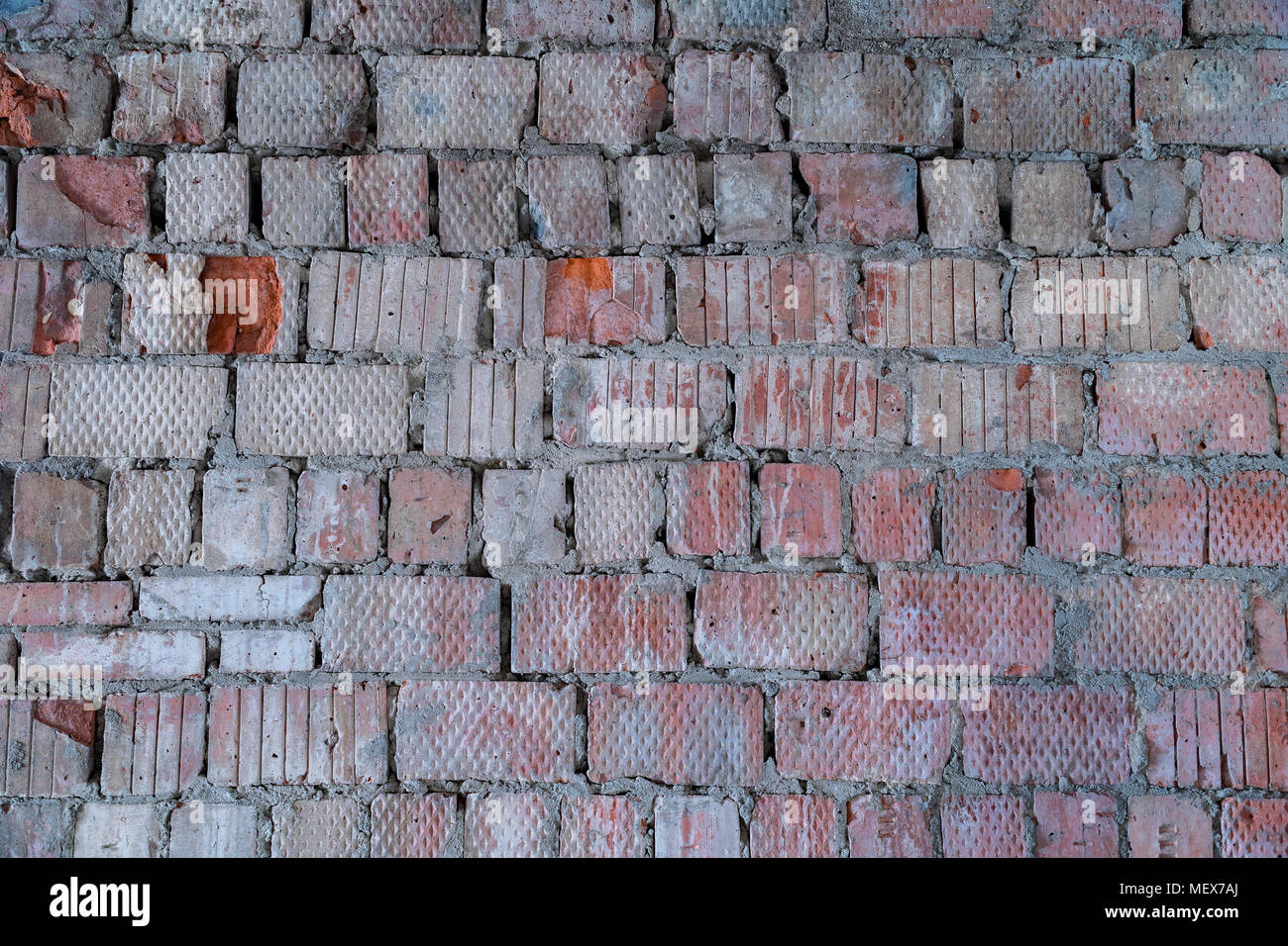 The old wall of a square red brick Stock Photo - Alamy