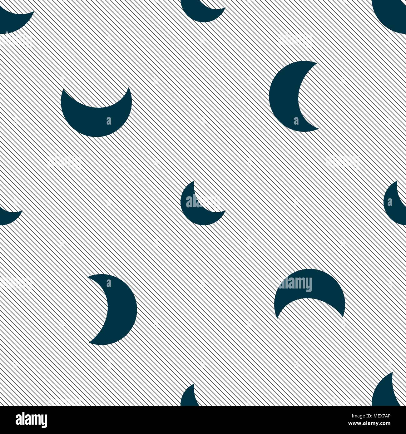 moon icon sign. Seamless pattern with geometric texture. Vector ...