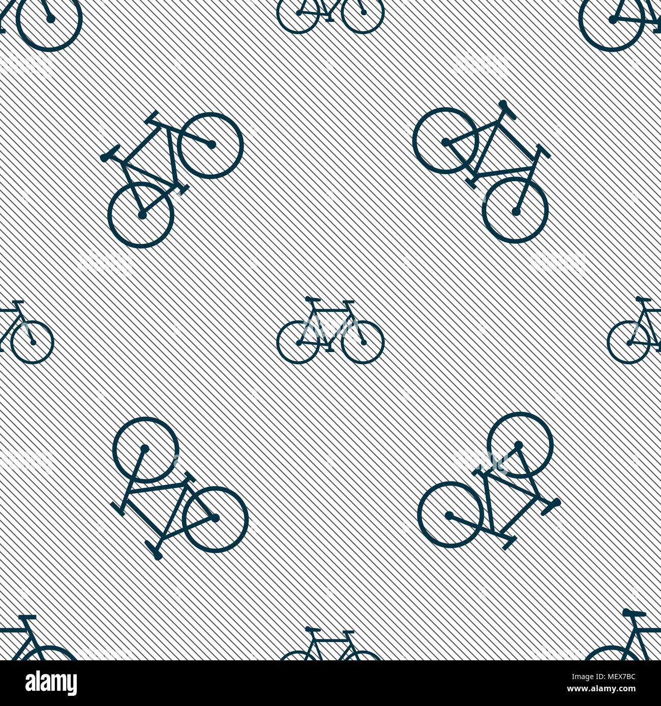 bicycle icon sign. Seamless pattern with geometric texture. Vector ...