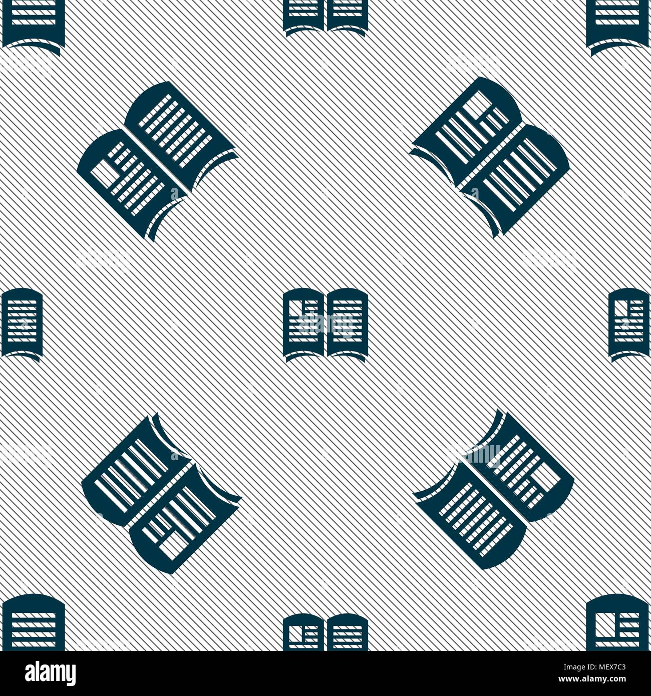 Newspaper icon sign. Seamless pattern with geometric texture. Vector ...
